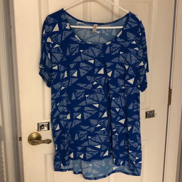 LuLaRoe | Tops | Lularoe Royal Blue Geometric Pattern Top | Poshmark